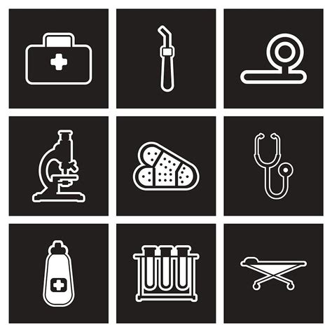 어셈블리 세련 된 흑백 아이콘 의학 벡터 Ai Eps Uidownload