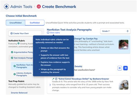 How To Create A Grading Assistant Powered Writing Benchmark Noredink Help Center