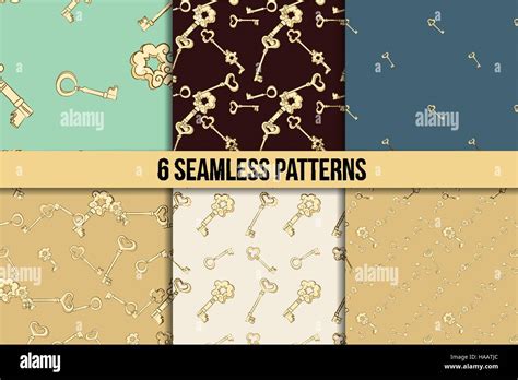 Seamless Keys Pattern Set Stock Vector Image And Art Alamy