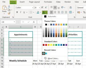 Excel Weekly Planner Template Create Custom Use Built In