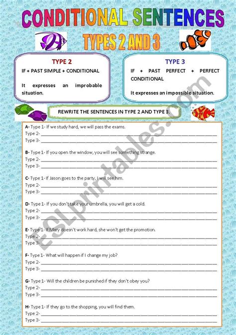 conditional sentences types 2 3 esl worksheet by sandytita