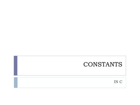 Constants Ppt Programming Languages Computing