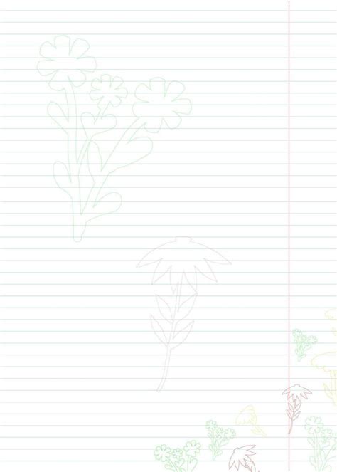 Blank Note Paper With Hand Drawn Outline Flowers Vector Art At Vecteezy