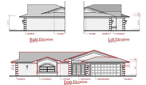 House Elevation 2d View Cad Structural Block Layout File In Autocad Format