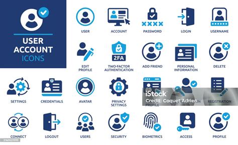 사용자 계정 아이콘 집합입니다 솔리드 벡터 아이콘 컬렉션 아이콘에 대한 스톡 벡터 아트 및 기타 이미지 아이콘 사람들 고체 Istock