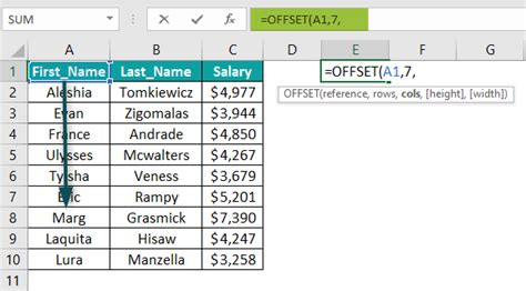 Offset Excel Function Formula Examples How To Use