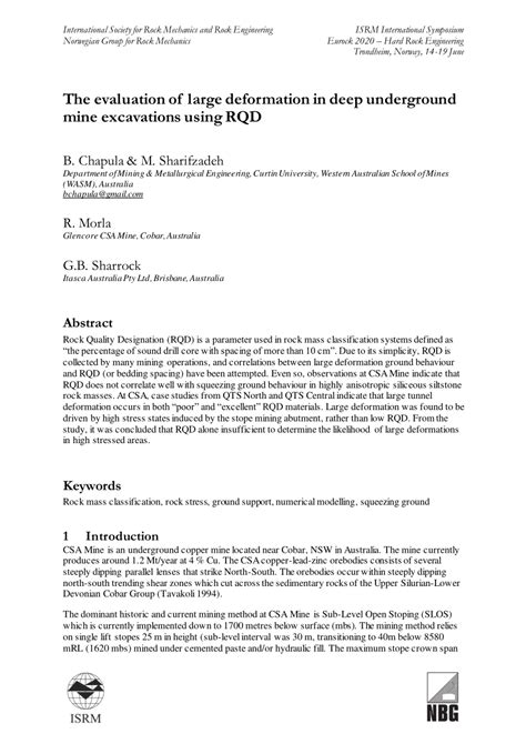 Pdf The Evaluation Of Large Deformation In Deep Underground Mine