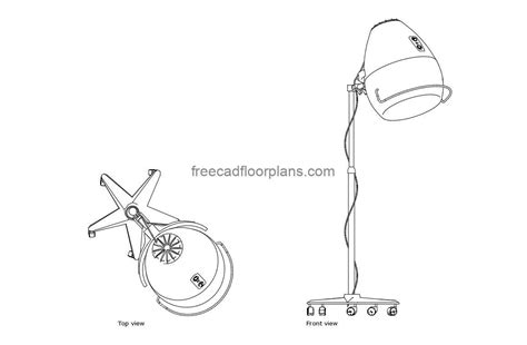 Freestanding Hair Dryer Free Cad Drawings
