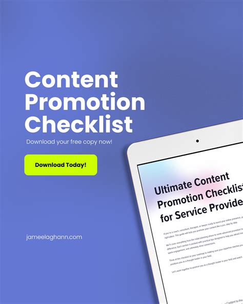 Content Promotion Checklist — Ghann