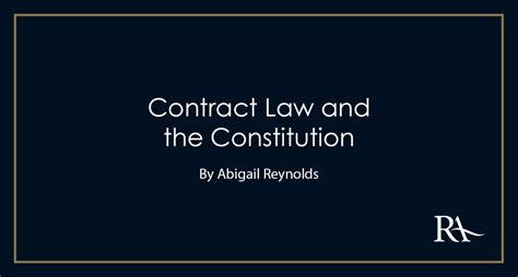 Contract Law And The Constitution