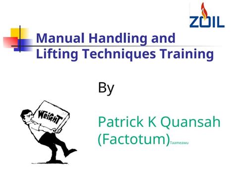 Manual Handling Presentation Pptx