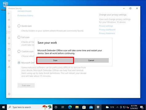 Windows 10 PCWindows Security Windows Defender Manual Scan Execution Procedure Shima System
