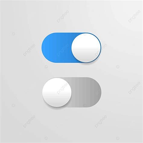Vector Power Toggle Slider For Mobile App In Blue With Onoff Button Vector Turn Push Inactive