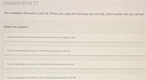 Solved Question 19 Of 27 To Use Autosum With A Row Of Four
