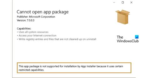 This App Package Is Not Supported For Installation By App Installer App Sharepoint Check In App