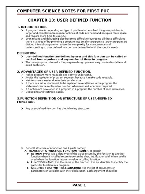 User Defined Functions I Puc Pdf Parameter Computer Programming Computer Program