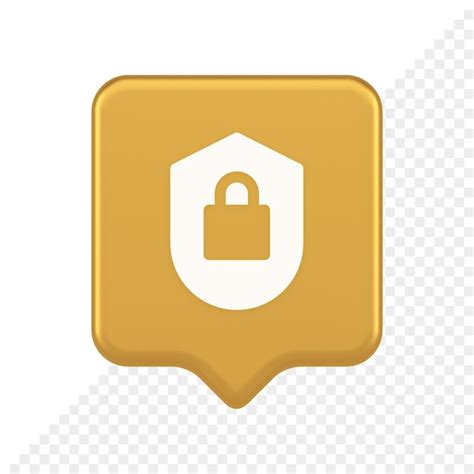 Premium Psd Lock Shield Security Button Privacy Blocked Password Service Web App 3d Realistic