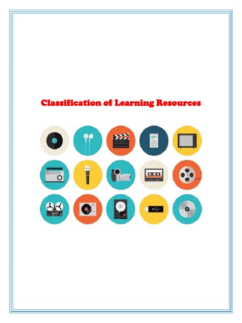 Classifying Learning Resources Pdf Learning Teachers