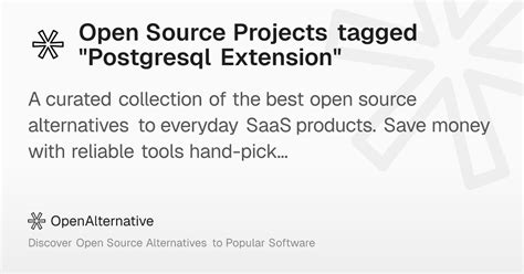 Open Source Projects Tagged Postgresql Extension Openalternative