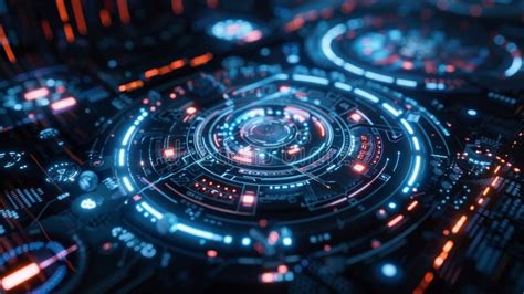 Futuristic Hud Display Showing Complex Data Analysis In Progress Stock