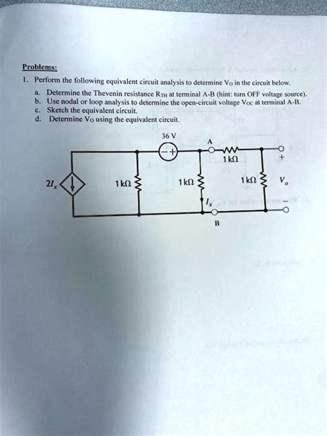 Solved Problems 1 Perform The Following Equivalent Circuit Analysis