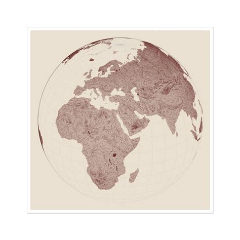 Custom Globe View Map Fine Art Print Grasshopper Geography