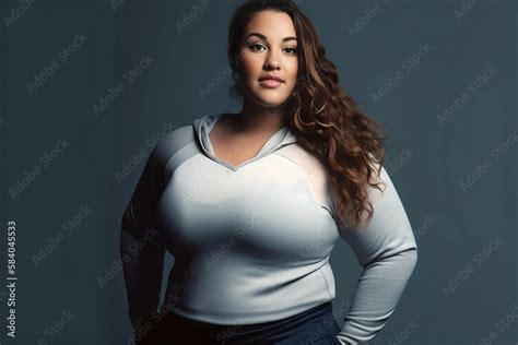 Young Plus Size Woman In Sportswear Posing In The Studio Ai Generated