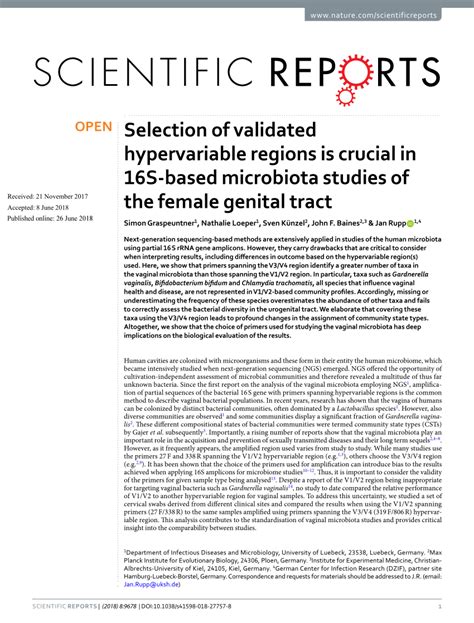 Pdf Selection Of Validated Hypervariable Regions Is Crucial In 16s