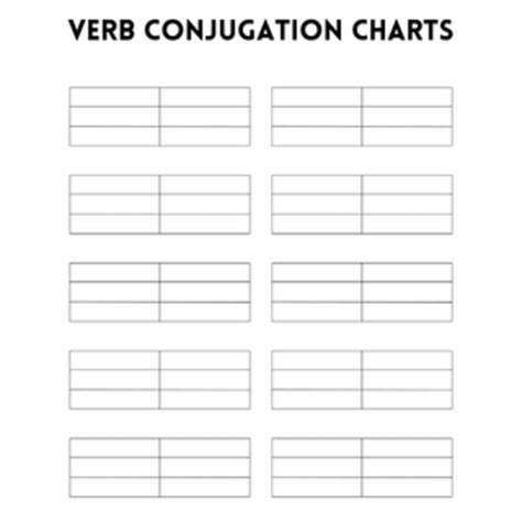 Verb Conjugation Charts Pdf By Tanner Languages Tpt