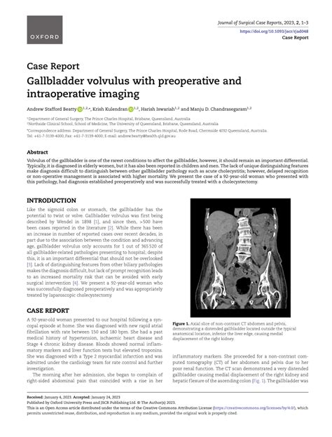 Pdf Gallbladder Volvulus With Preoperative And Intraoperative Imaging