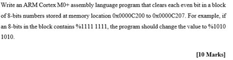 Solved Write An ARM Cortex MO Assembly Language Program Chegg