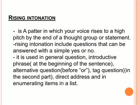 Rising Intonation Ppt Rising Intonation Ppt