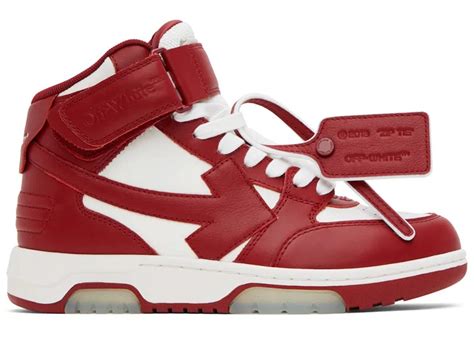Off White Out Of Office Ooo Mid White Red Womens