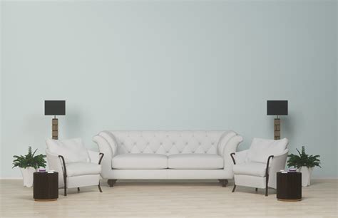 현대 생활 인테리어 깨끗 한 벽 화이트 소파와 나무 바닥 카펫 리빙 룸 비즈니스 룸 3 차원 렌더링에에서 바닥 램프에 안락의 자 거실에 대한 스톡 사진 및 기타 이미지