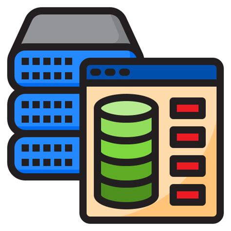 Database Management Srip Lineal Color Icon