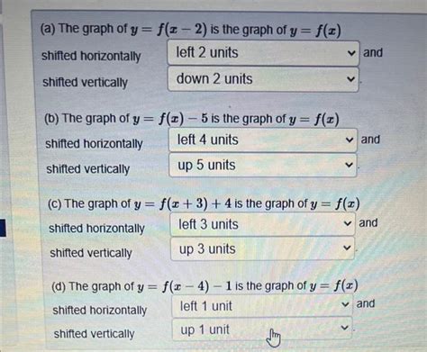 solved a the graph of y f x−2 is the graph of y f x
