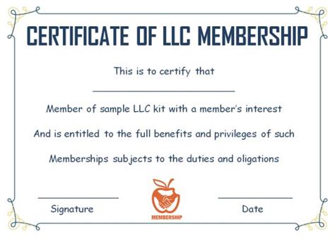 Limited Liability Certificate Template