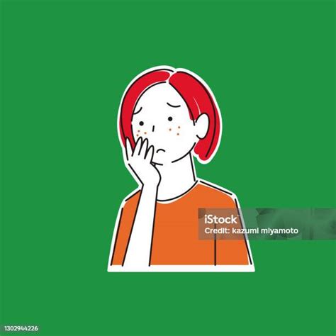 여성 거친 피부 착용 마스크 심플 일러스트 벡터 거칠기 벡터 마스크 로 인해 거친 피부를 가진 여자 간단한 일러스트 벡터 걱정하는에 대한 스톡 벡터 아트 및 기타 이미지