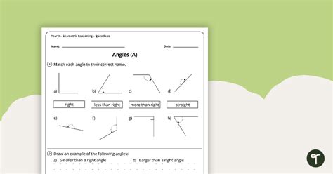 Geometric Reasoning Worksheets Year Teach Starter Worksheets Library
