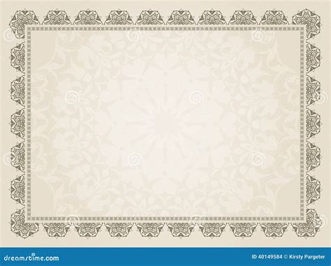 Decorative Certificate Background Stock Vector Illustration Of Decorative Ornament 40149584