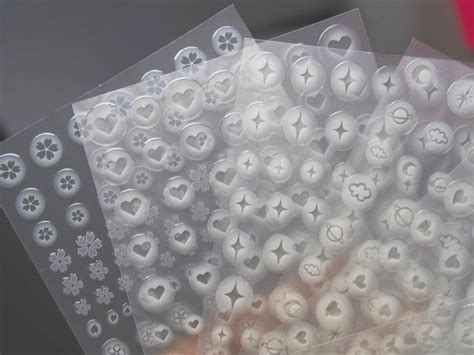 White Gradient Negative Space Shapes Nail Sticker Etsy