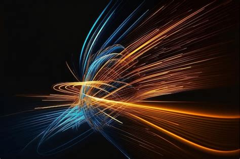 Motion Of Line Speed And Power Or Light Trails High Speed Light With Movement Beam Generative Ai