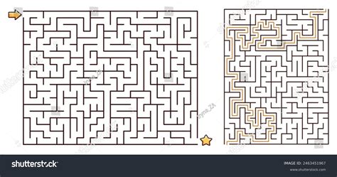 Medium Rectangular Maze Puzzle Game Solution Stock Vector Royalty Free 2463451967 Shutterstock
