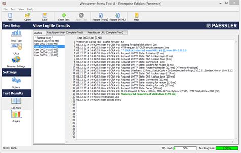 Screenshots Of Webserver Load Tests With Webserver Stress Tool