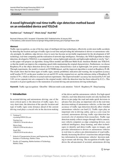 A Novel Lightweight Real Time Traffic Sign Detection Method Based On An