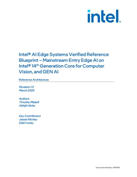 Intel® Ai Edge Systems Verified Reference Blueprint Mainstream Entry