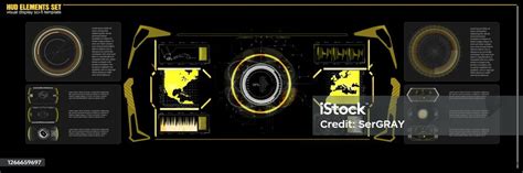 미래 원 벡터 Hud 인터페이스 화면 디자인 파란색 배경의 추상적 스타일입니다 개념에 대한 스톡 벡터 아트 및 기타 이미지 개념 개념과 주제 과학 Istock