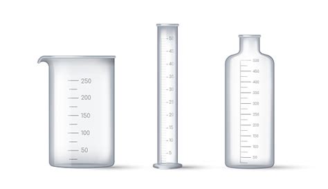 실험실 유리 제품 측정 기기 세트 화학 실험실을 위한 사실적인 장비 3차원 형태에 대한 스톡 벡터 아트 및 기타 이미지 3차원 형태 개체 그룹 건강관리와 의술