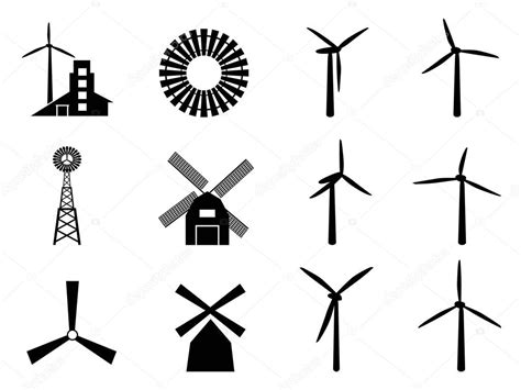 Windmill Icons Stock Vector Image By ©huhulin 29813689