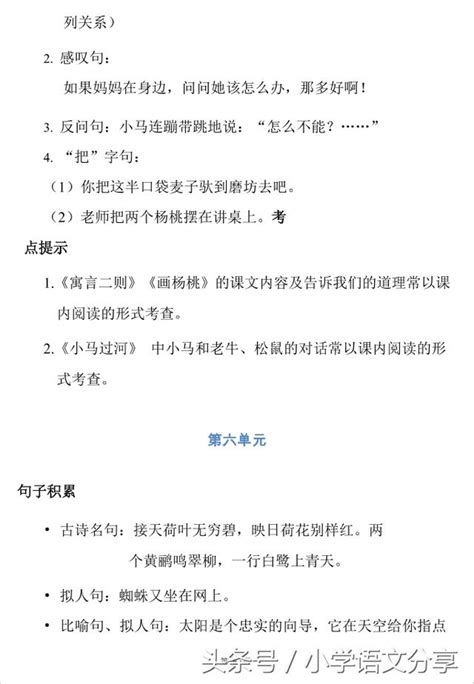 部編二年級語文下冊課文重點知識梳理複習 每日頭條